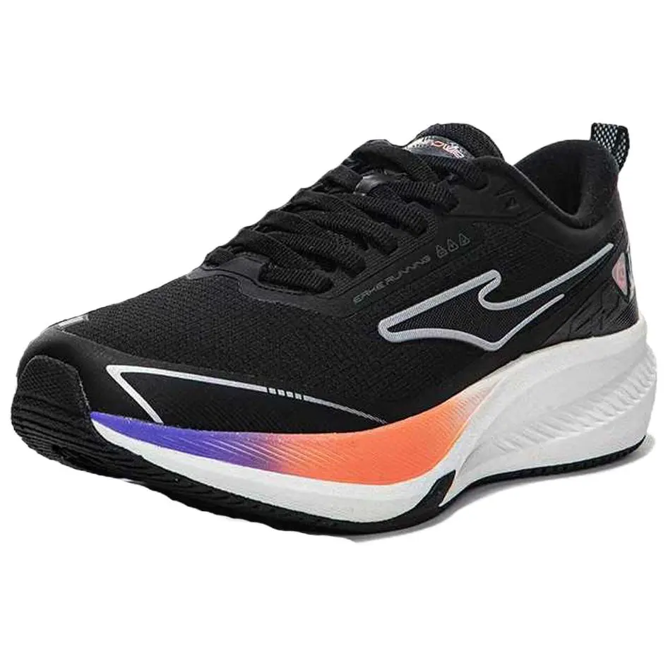 Erke Running Shoes Women's Low-Top Matte Black/Bright Silver - POIZON