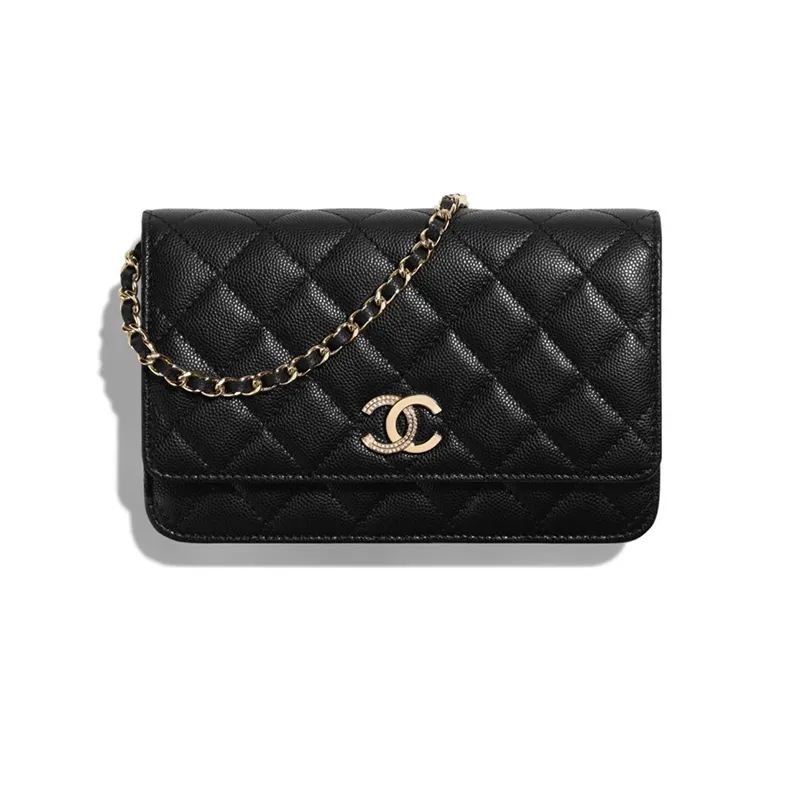 CHANEL WOC 24B Calfskin Shoulder Crossbody Bag Women's Black - POIZON