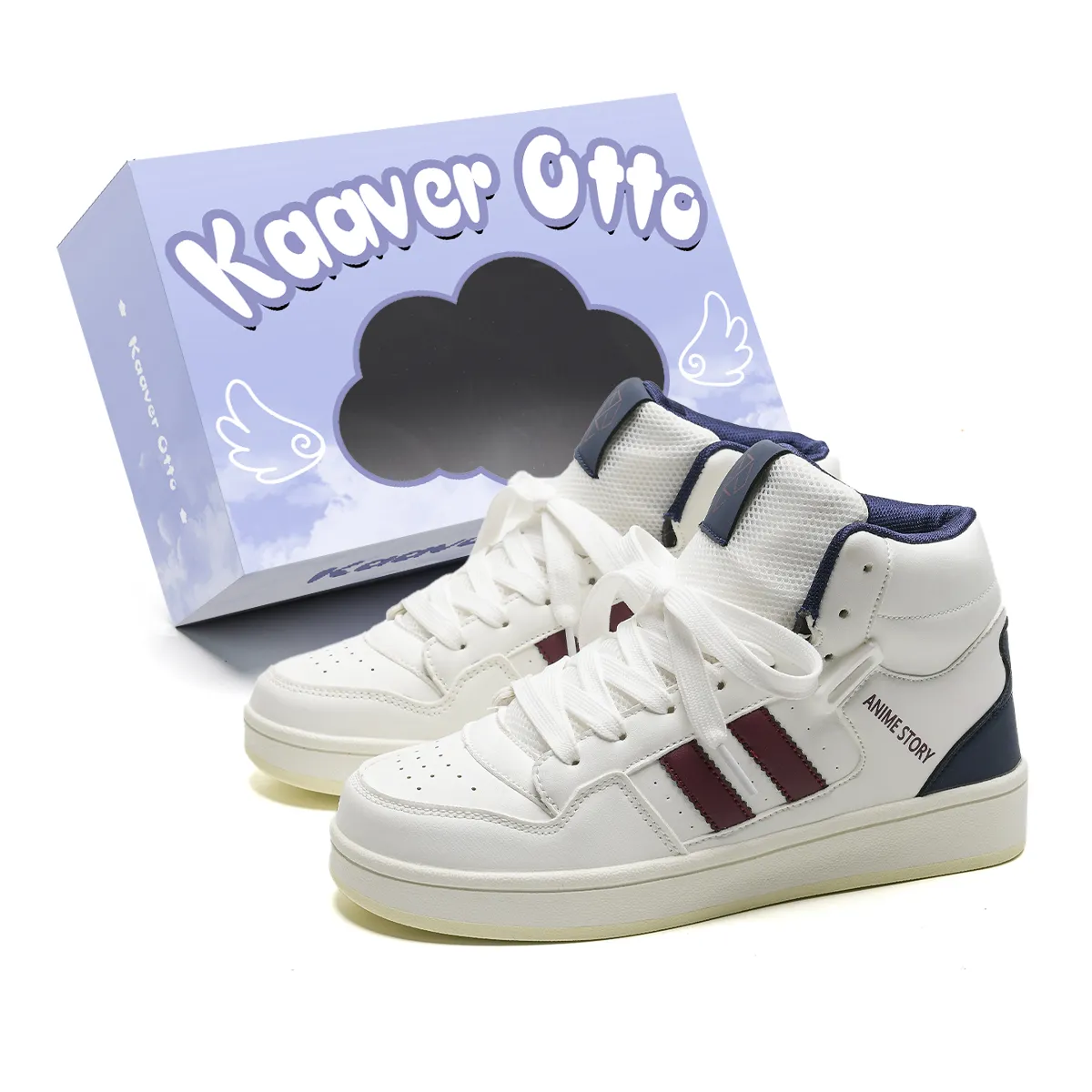 KAAVER OTTO Skateboard Shoes Unisex High-Top Cinnabar Moles (High-Top ...