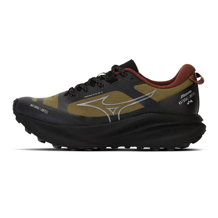Mizuno PI PLUS Outdoor Shoes Unisex Low-Top Jet Black/Yellow Green - POIZON