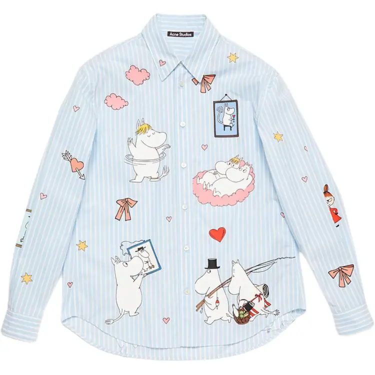 Acne Studios Moomin Collaboration Shirts Unisex Blue - POIZON