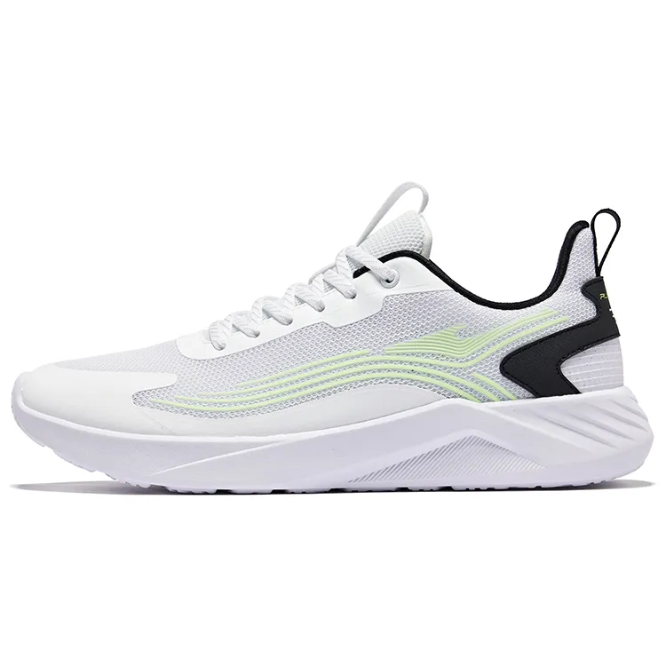 Erke Running Shoes Men Low-Top Uke White Cyan Apple Green - POIZON