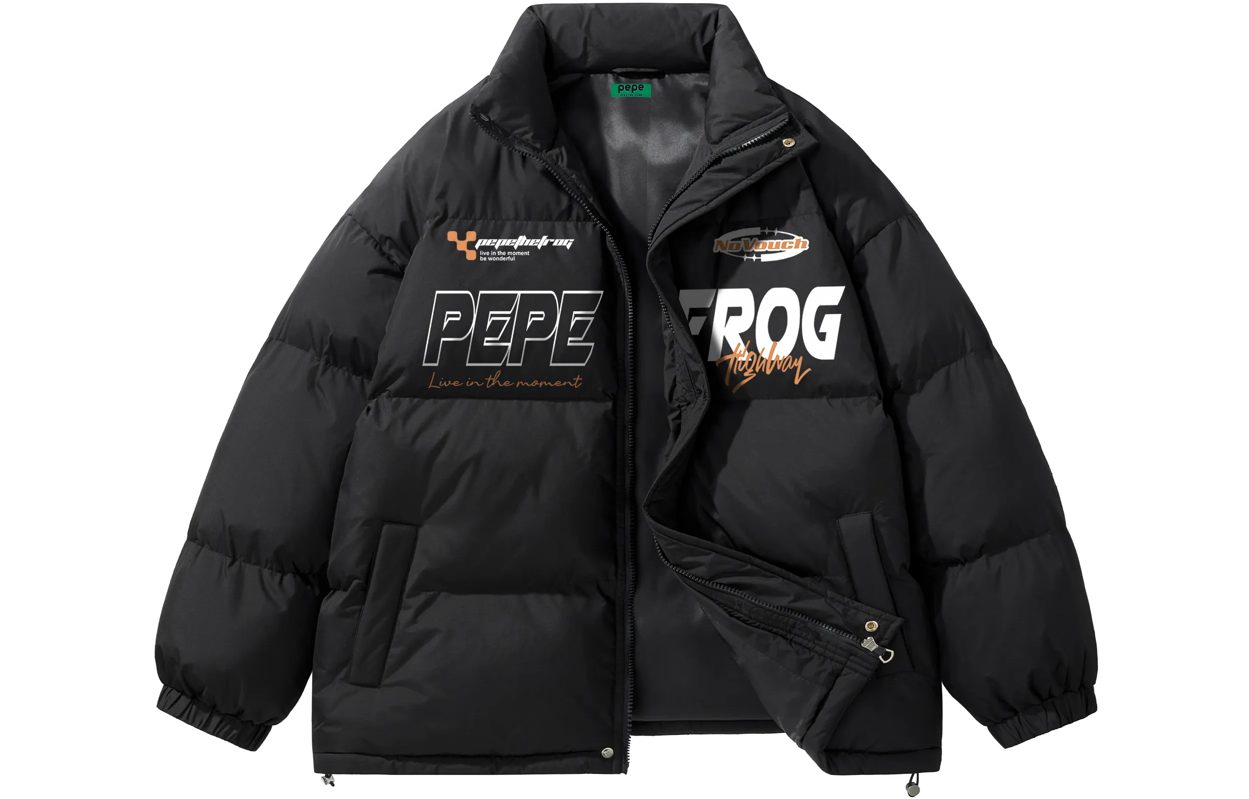 Pepe The Frog Puffer Jackets Unisex - POIZON