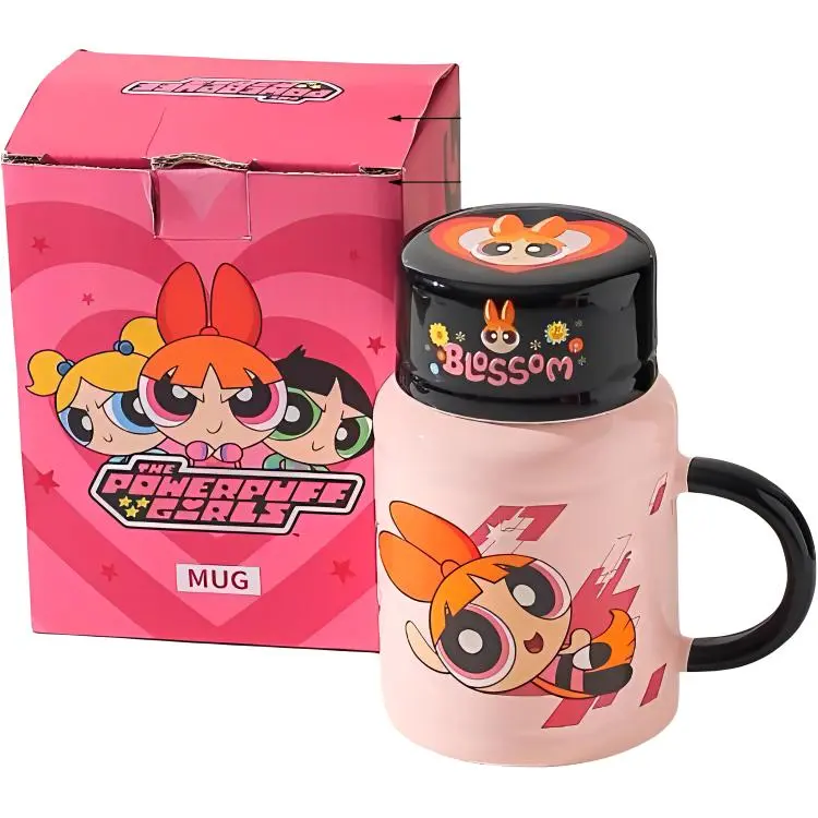 OFFICE NOKI The Powerpuff Girls Ceramic Water Cup Home Use Cute Coffee ...