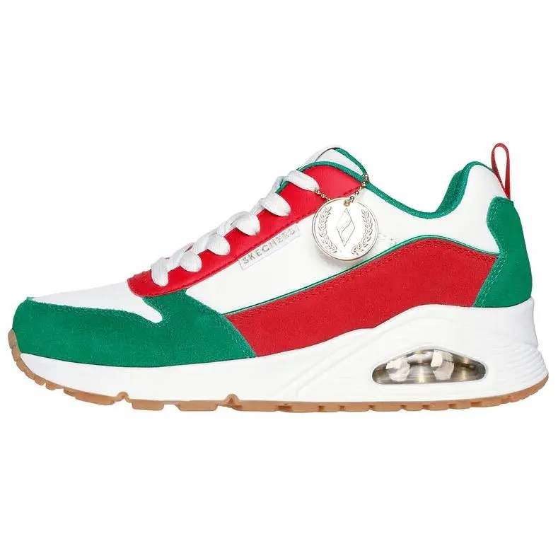 Skechers Uno Running Shoes Women's Low-Top White/Red Green - POIZON