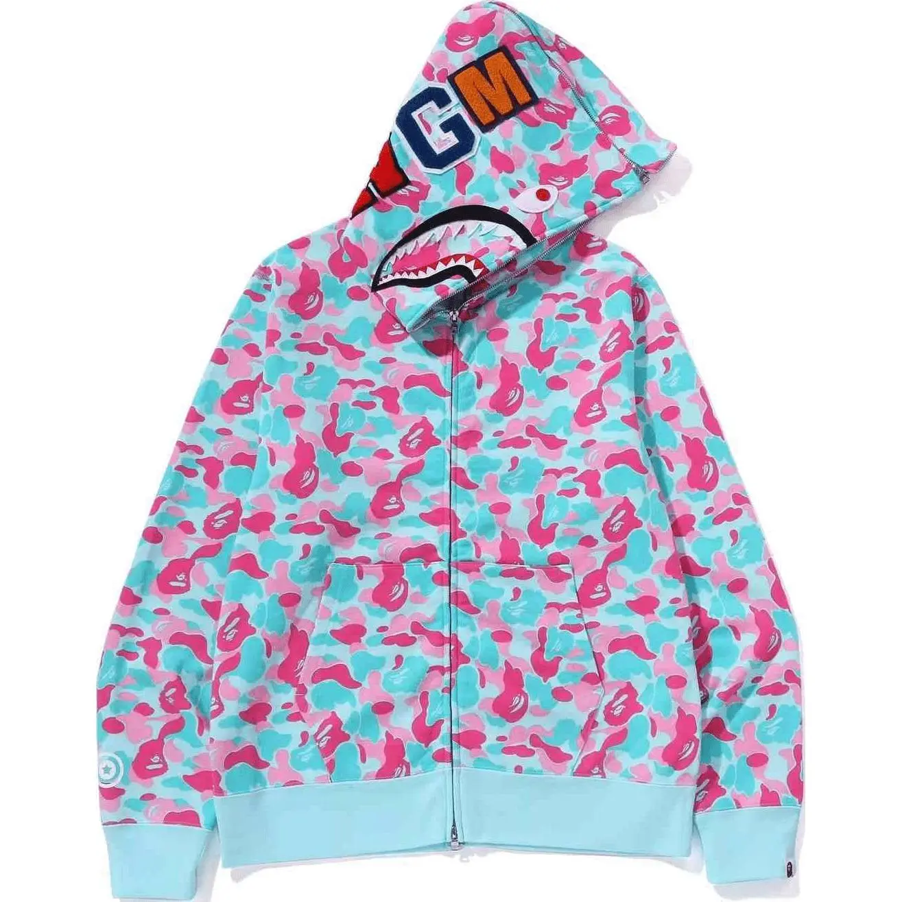 A BATHING APE Store Miami Shark Full Zip Hoodie - POIZON