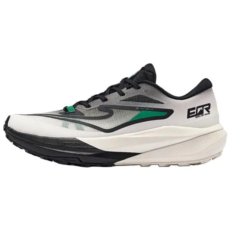 Erke Running Shoes Men Low-Top Microcrystal White/Jet Black - POIZON