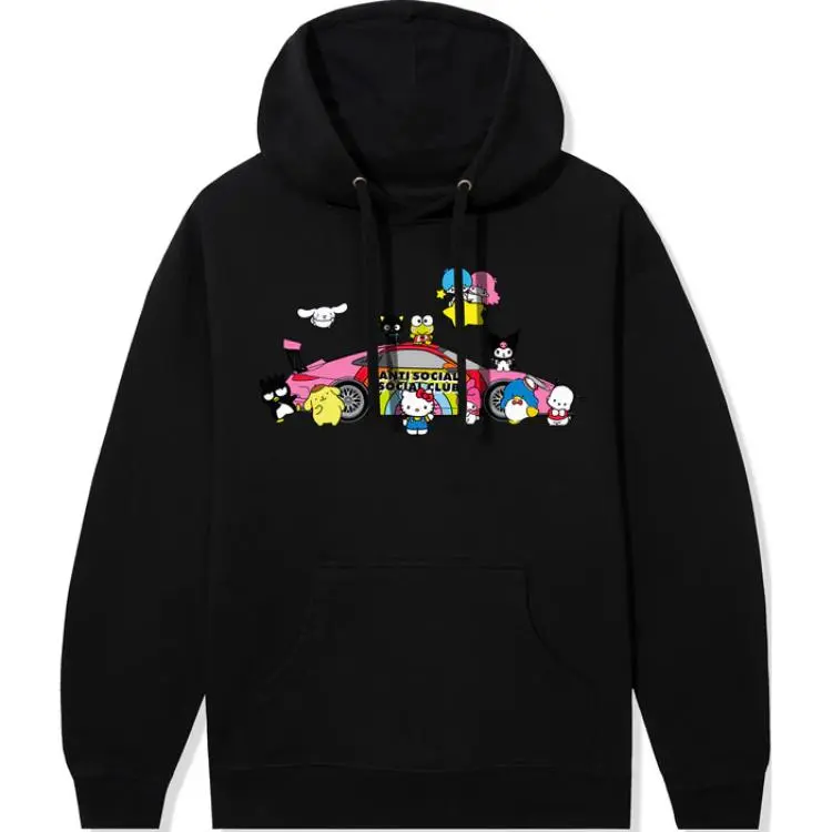 Hello Kitty X ANTI SOCIAL SOCIAL CLUB Sweatshirts Unisex Black - POIZON