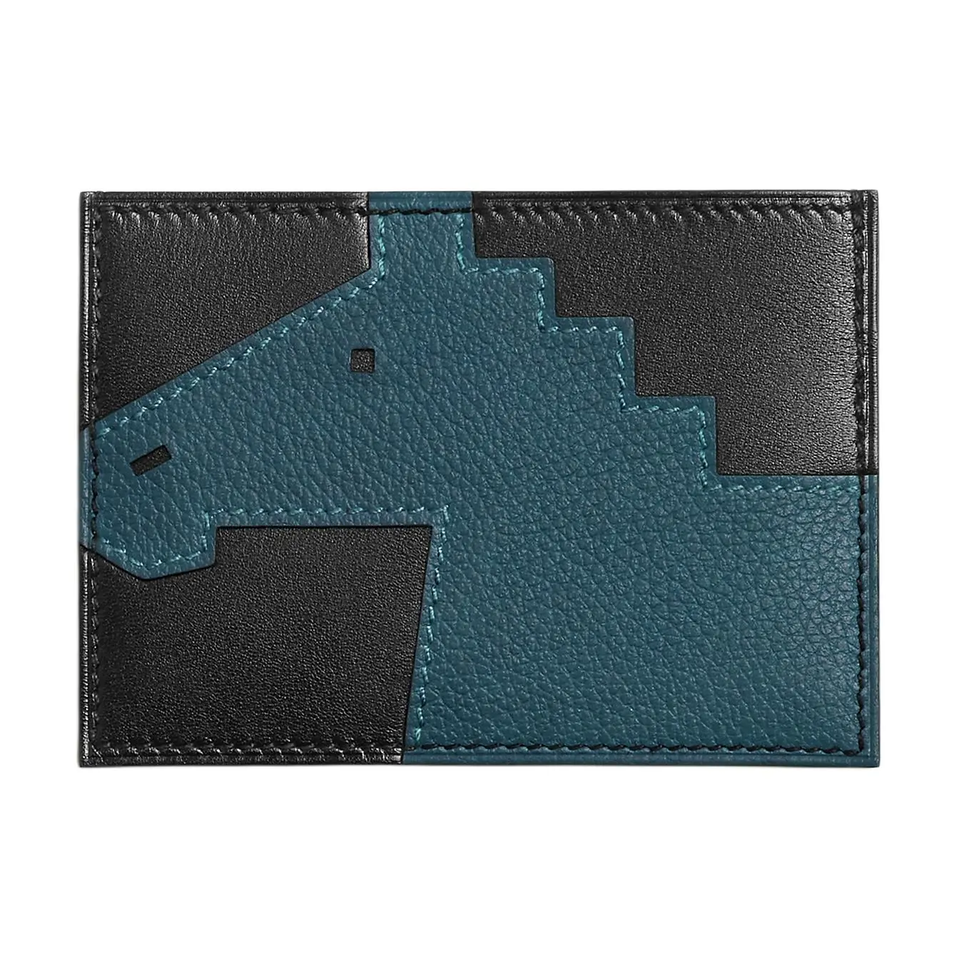 HERMES Card Holders Black With Prussian Blue Accents - POIZON