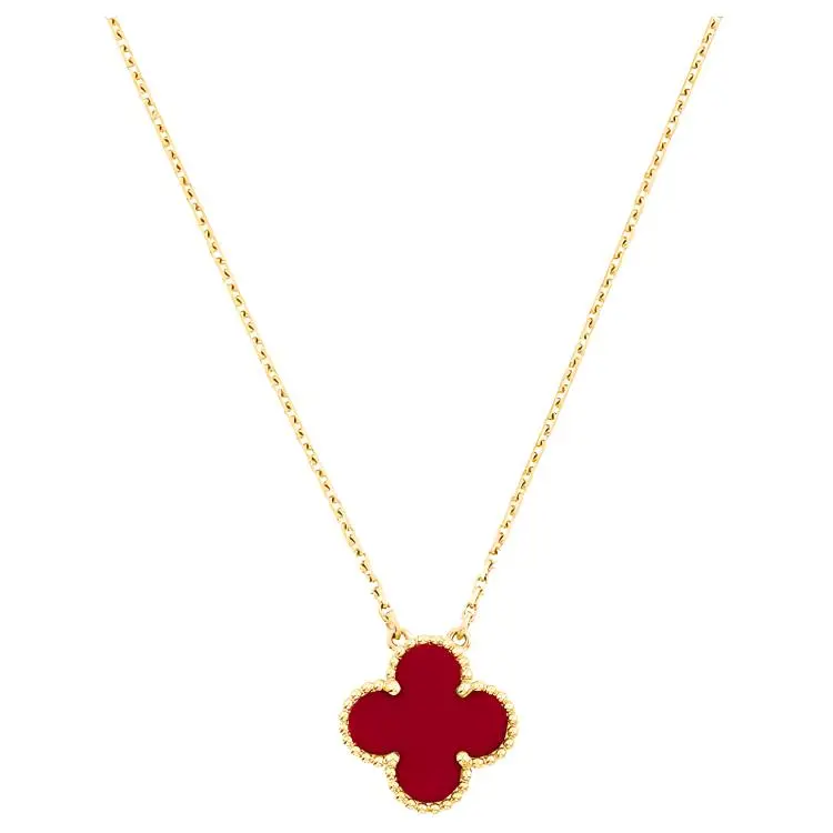 Van Cleef & Arpels Alhambra Four Leaf Lucky Series 18K Gold Necklaces ...