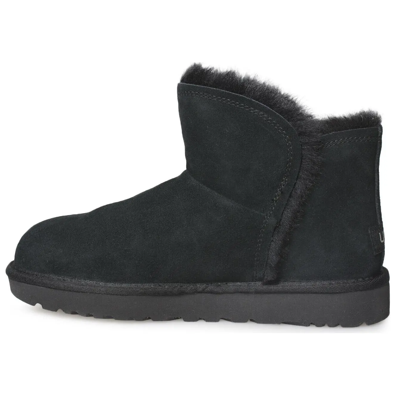 UGG Classic Mini Fluff High-low Boot 'Black' Women's - POIZON