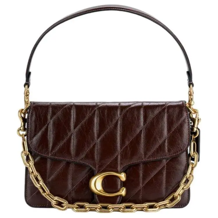 COACH Cow Leather Shoulder Bag Medium Size Women's Maple Leaf - POIZON