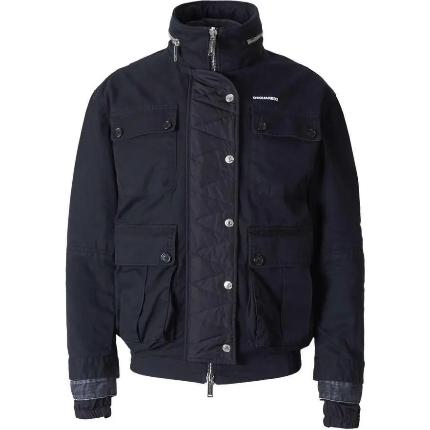 DSQUARED 2 Logo Printed Quilted Jacket - POIZON