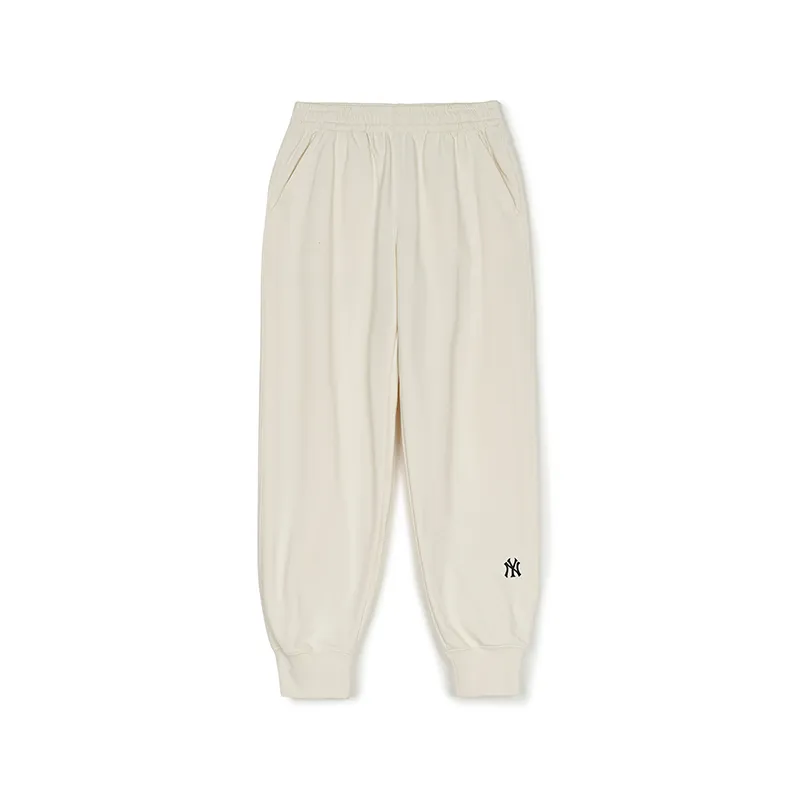MLB Basic Collection Knitted Sweatpants Unisex Cream - POIZON