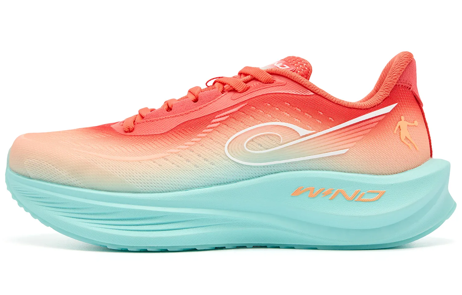 QIAODAN Strong Wind 3TR Running Shoes Men Low-Top Orange Lake Blue - POIZON