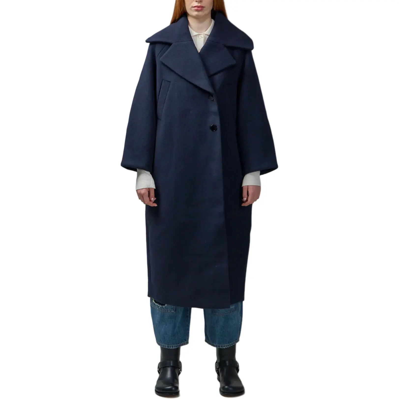 GANNI Single Button High Slit Coat - POIZON