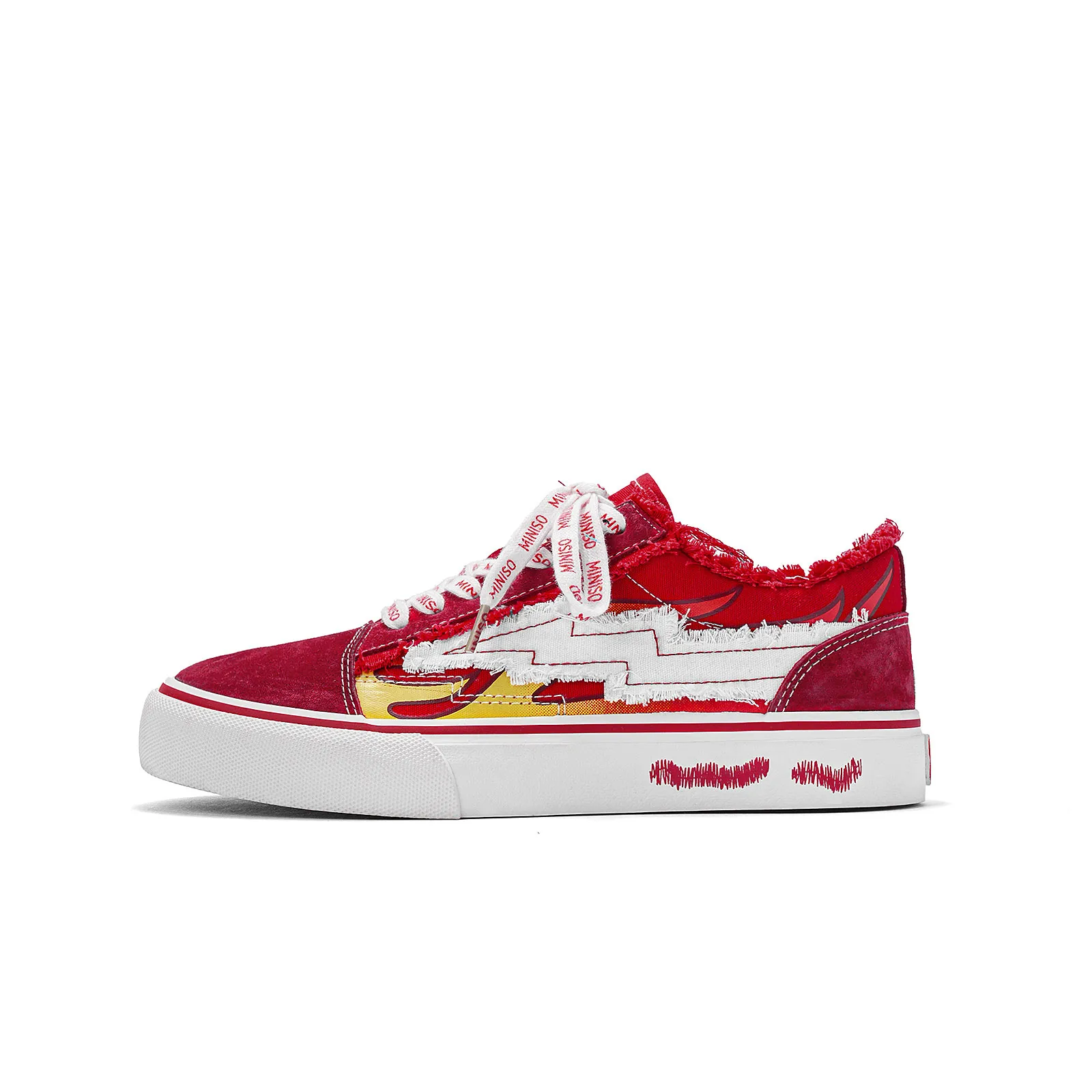 MINISO Lightning M Series Low-Top Skateboard Shoes Unisex White Red ...