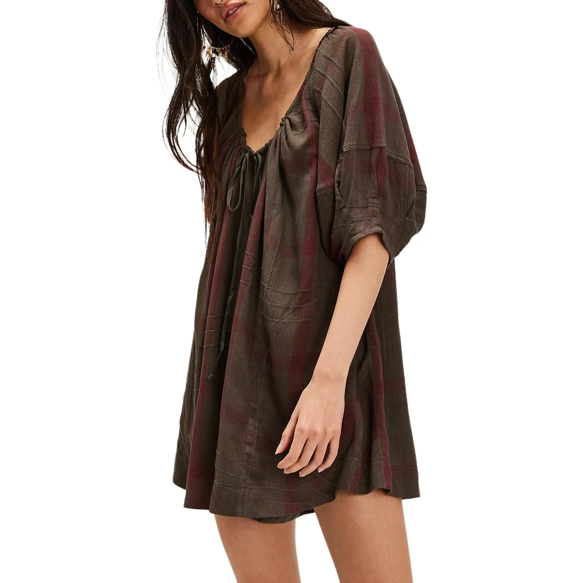 FREE PEOPLE Bop Around Romper Bodysuits Women's Dark Gray Overdye/Dark ...
