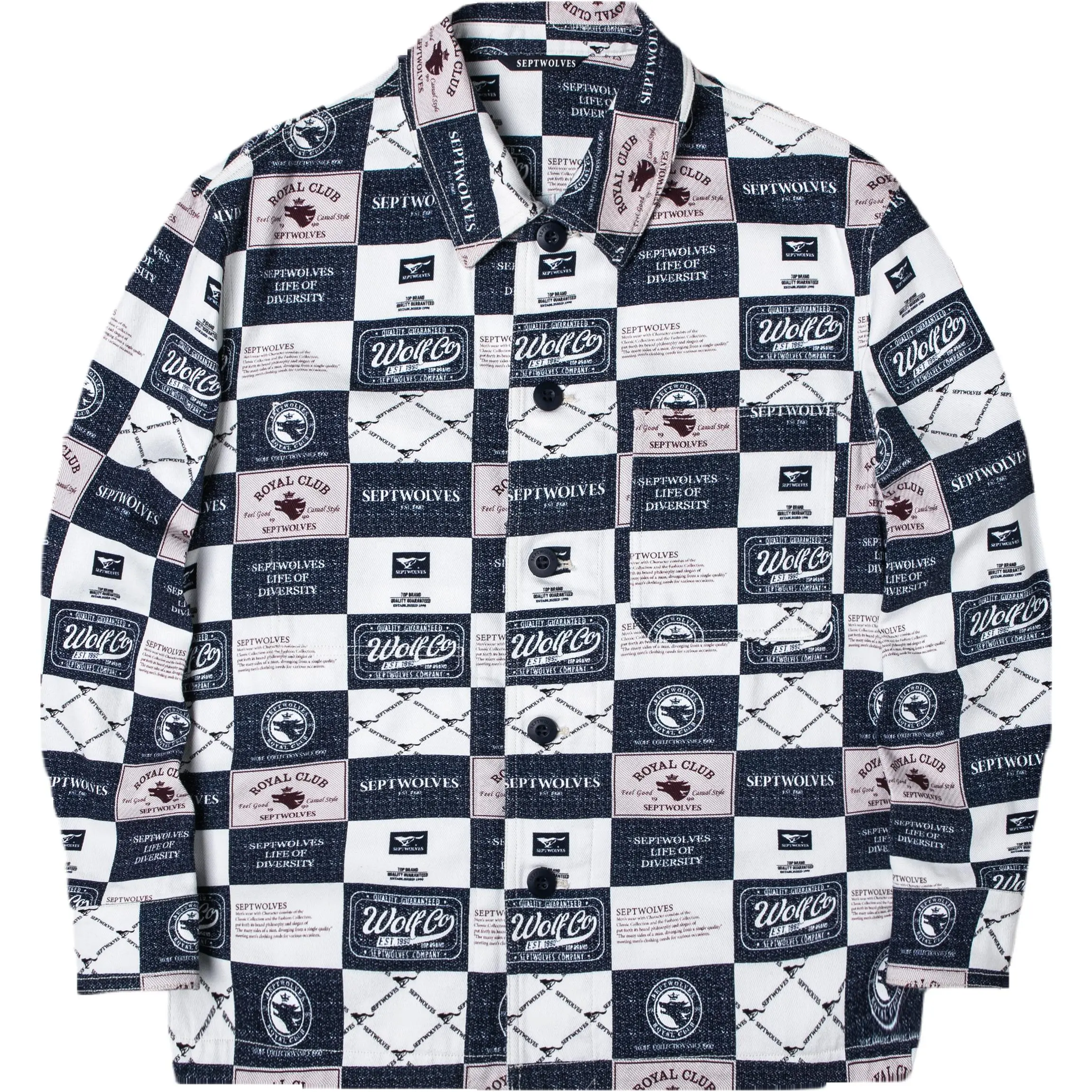 SEPTWOLVES Jackets Coats Men's Navy Blue - POIZON