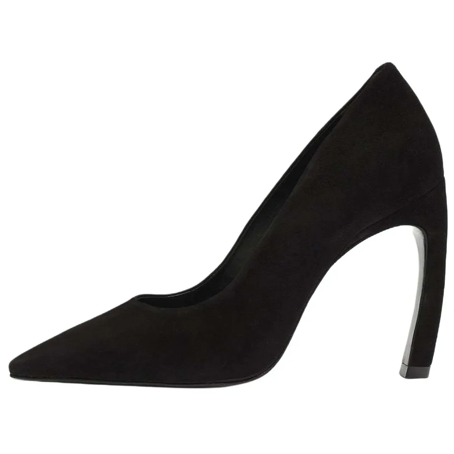 Schutz Lou Curve High Heels 10cm Women's Black - POIZON