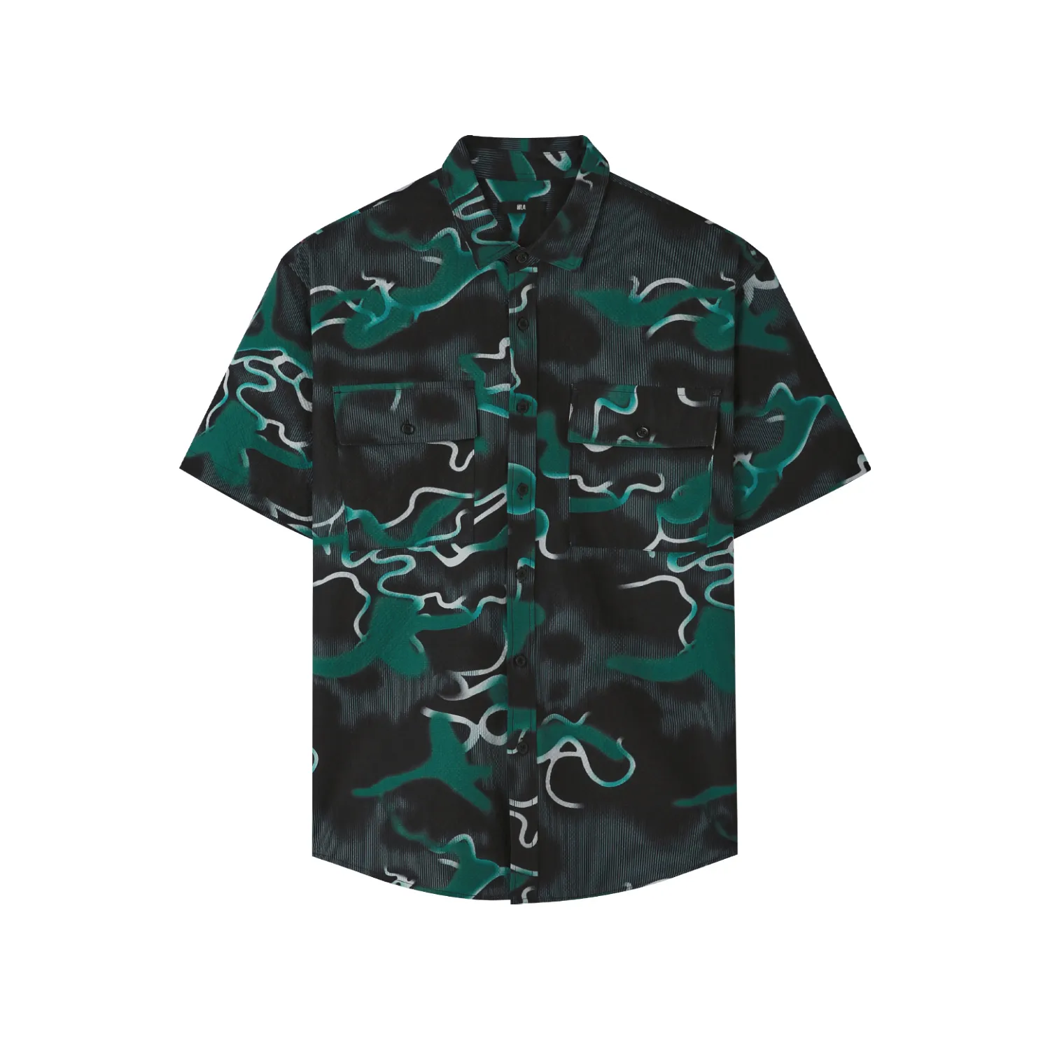 HLA Shirts Men Black Pattern 02 - POIZON