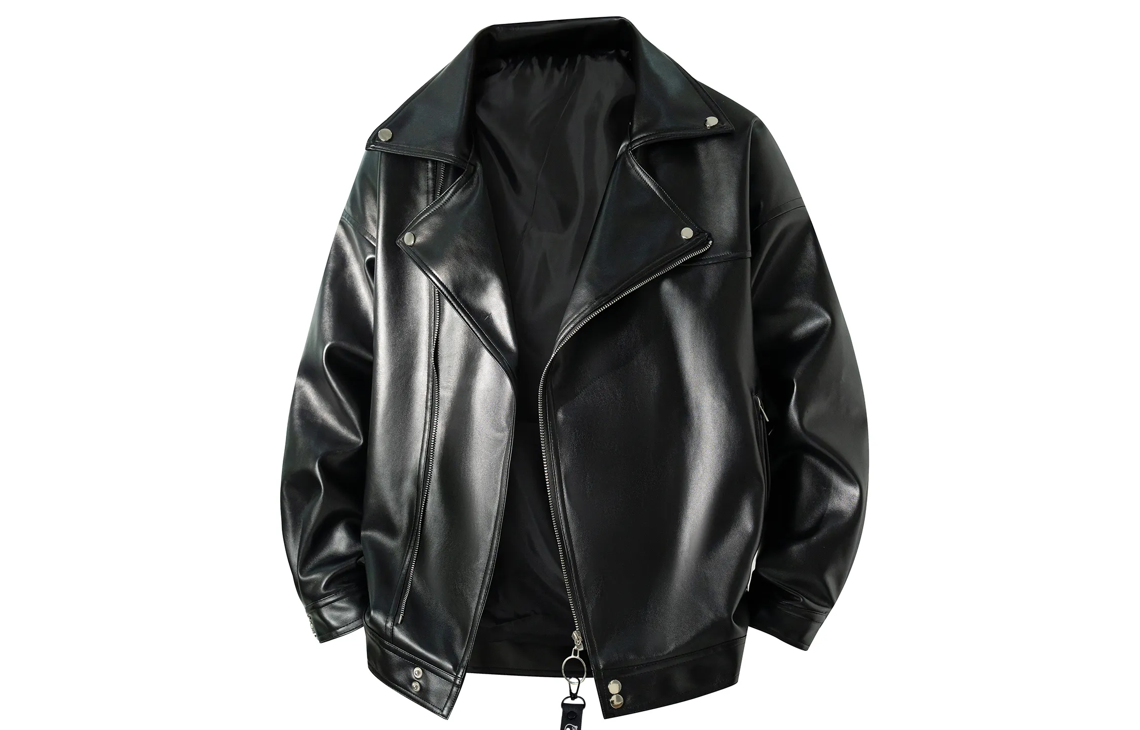 David Bakken Leather Jacket Unisex Black - POIZON