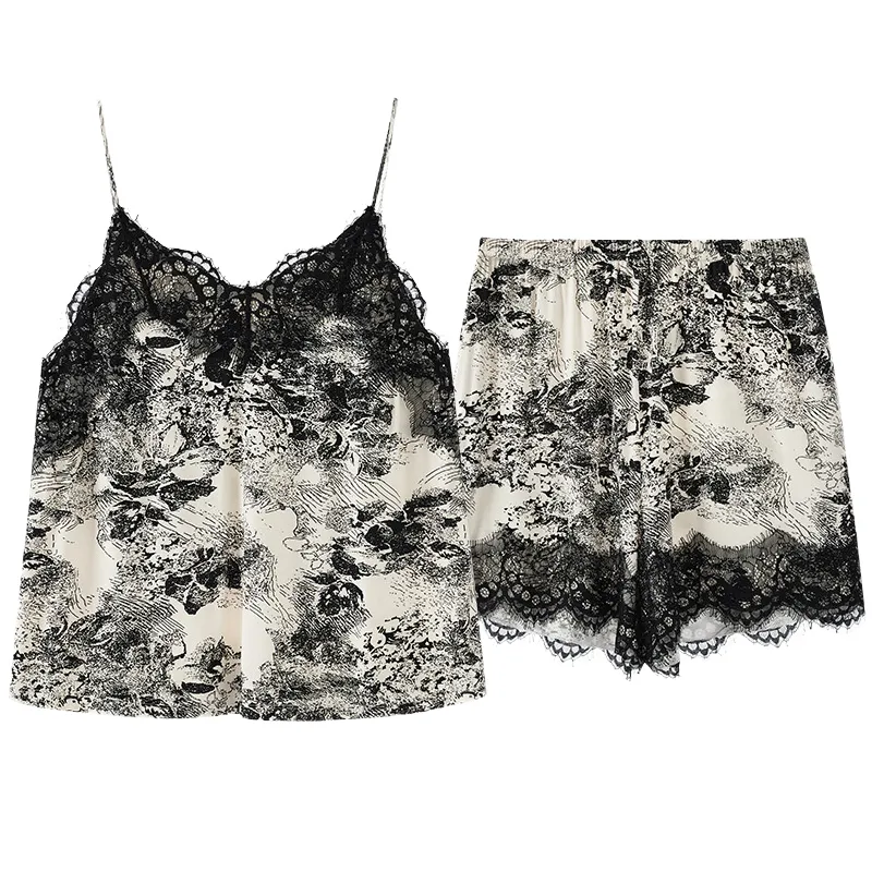 MY BODY Pajama Set Women's Black and White Print - POIZON