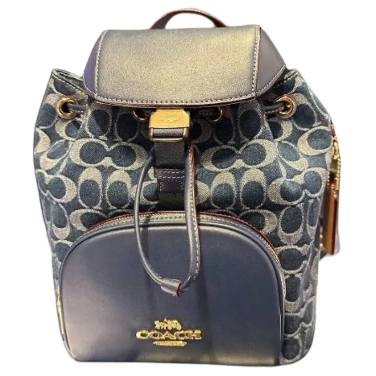 COACH Fabric Backpack Medium Size Women's Blue - POIZON