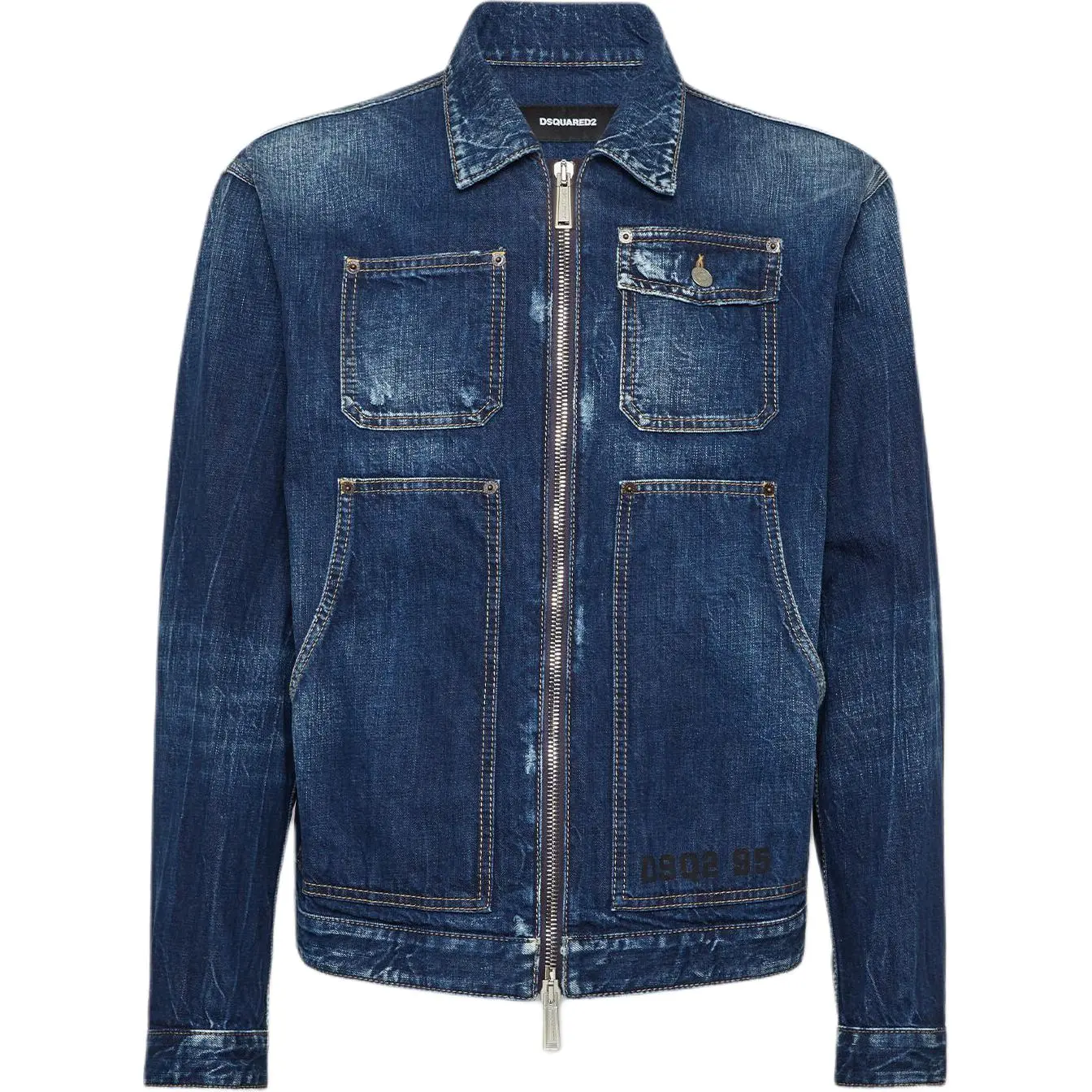 DSQUARED 2 SS25 Denim Jacket Men's Marine Blue - POIZON