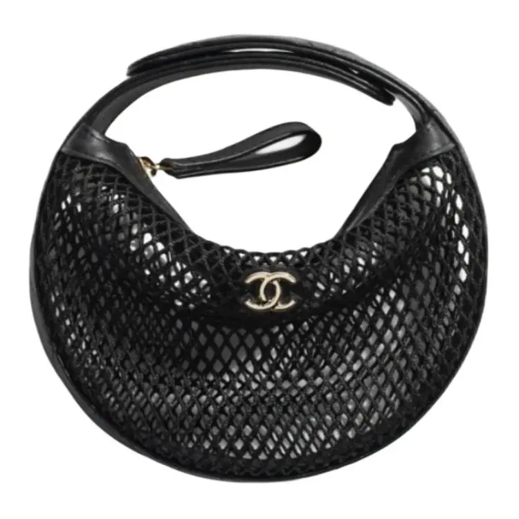 CHANEL Fishnet Handbag Unisex Black - POIZON