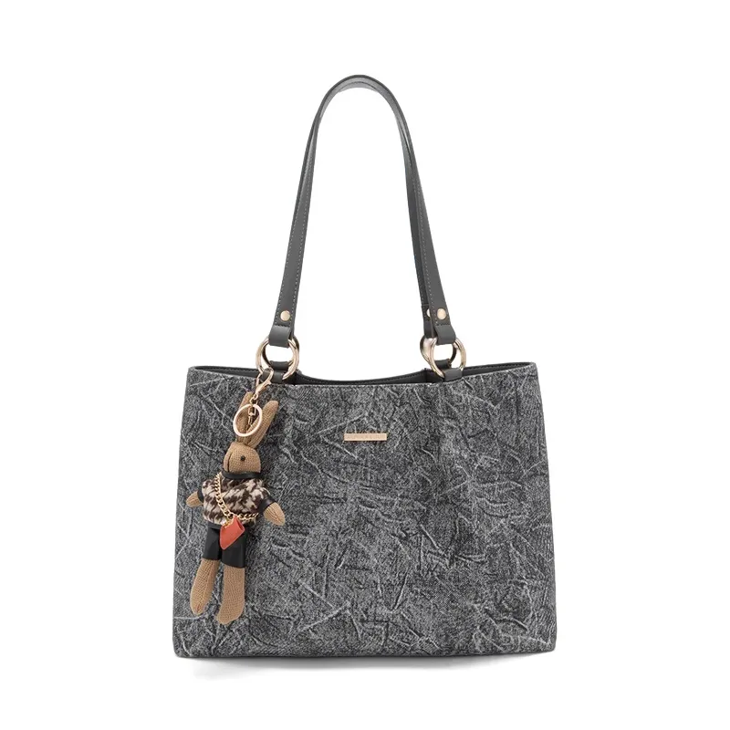 CLEVER& KETCH Synthetic Leather Tote Shoulder Bag Regular Women's Gray ...