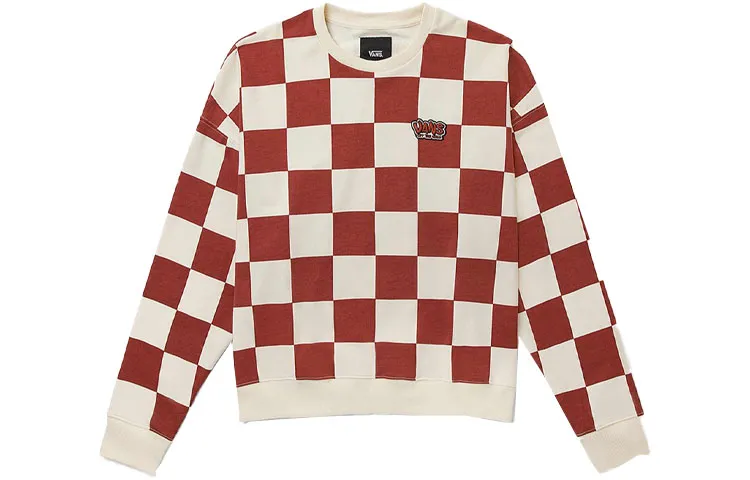 Vans Grid CrewNeck Pullover Red - POIZON
