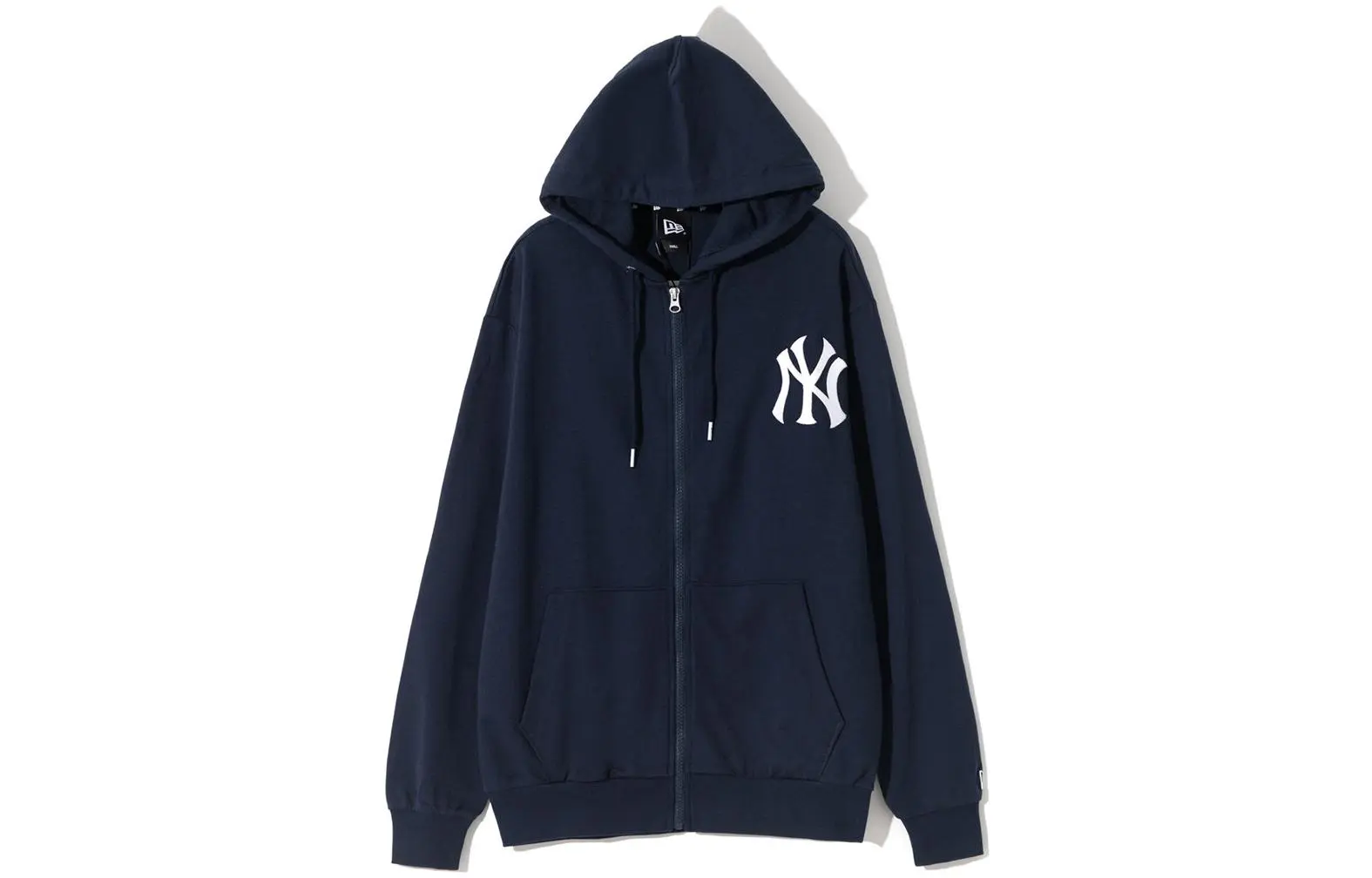 New Era Men's Logo Print Hooded Zip-Up Sweatshirt Navy Blue - POIZON