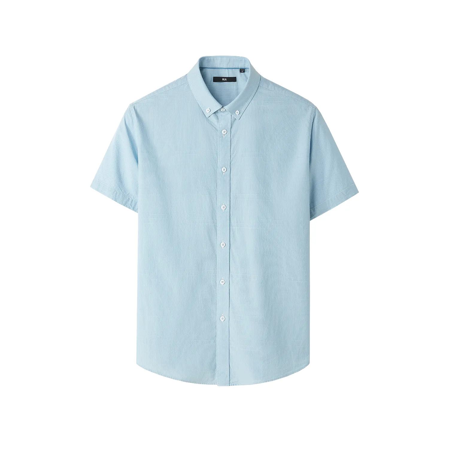 HLA Shirts Men Light Blue Pattern 20 - POIZON