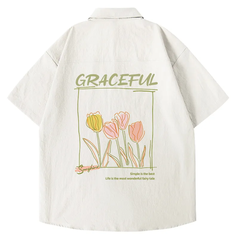 MINISO Shirts Unisex Black (Minimalist Style Bouquets Back Label) XL ...