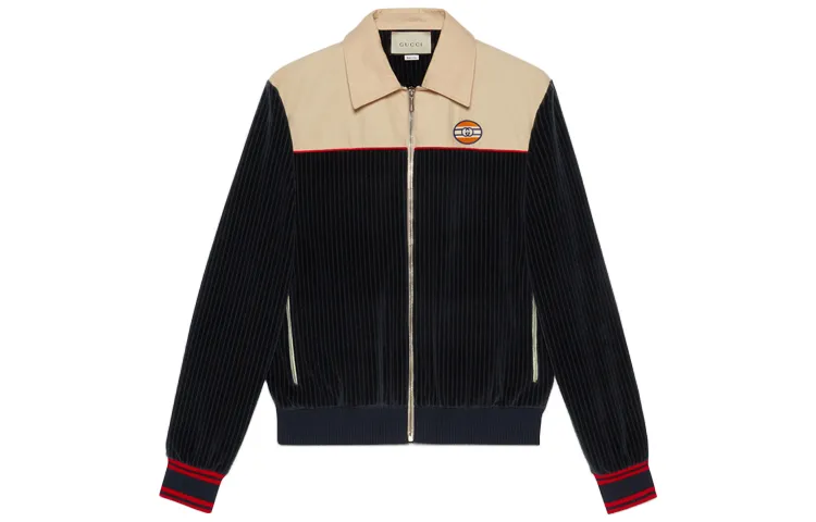 GUCCI Jacket Men's Blue Multicolor - POIZON