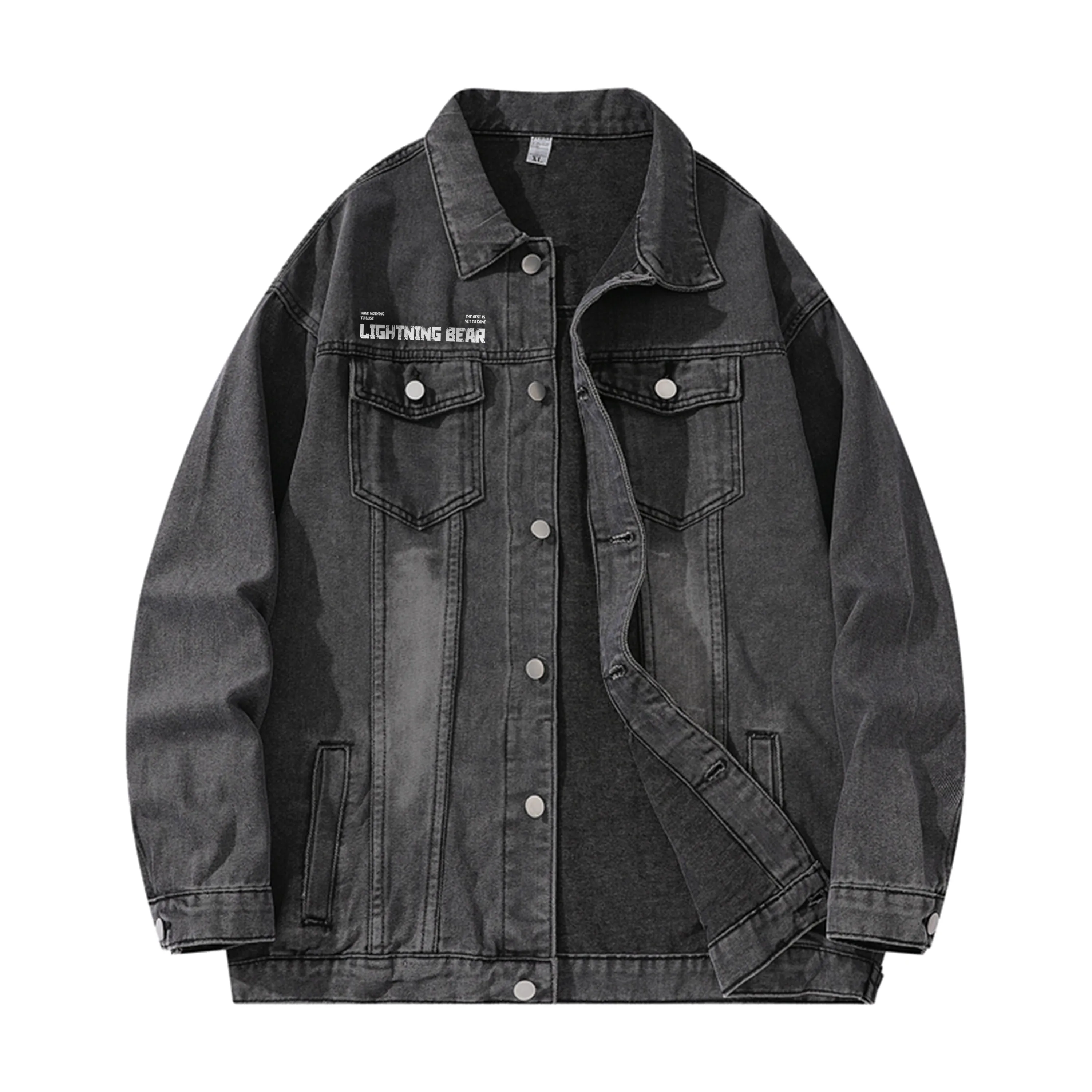 LIGHTNING BEAR Denim Jackets Unisex - POIZON