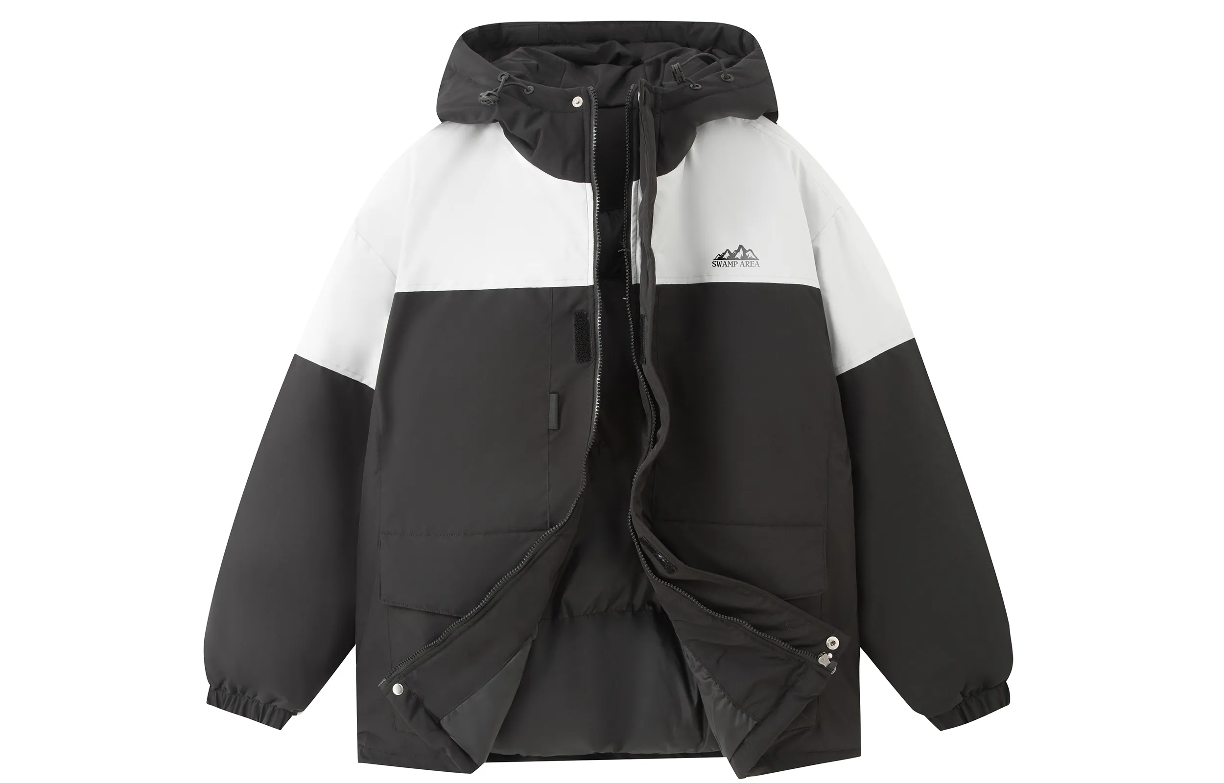 SWAMP AREA Puffer Jackets Unisex Phantom Black XL - POIZON
