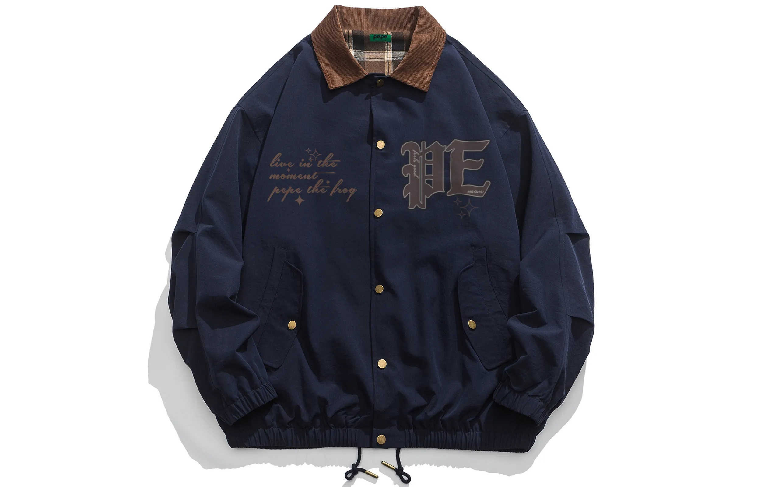 Pepe The Frog Jackets Unisex Navy Blue L - POIZON