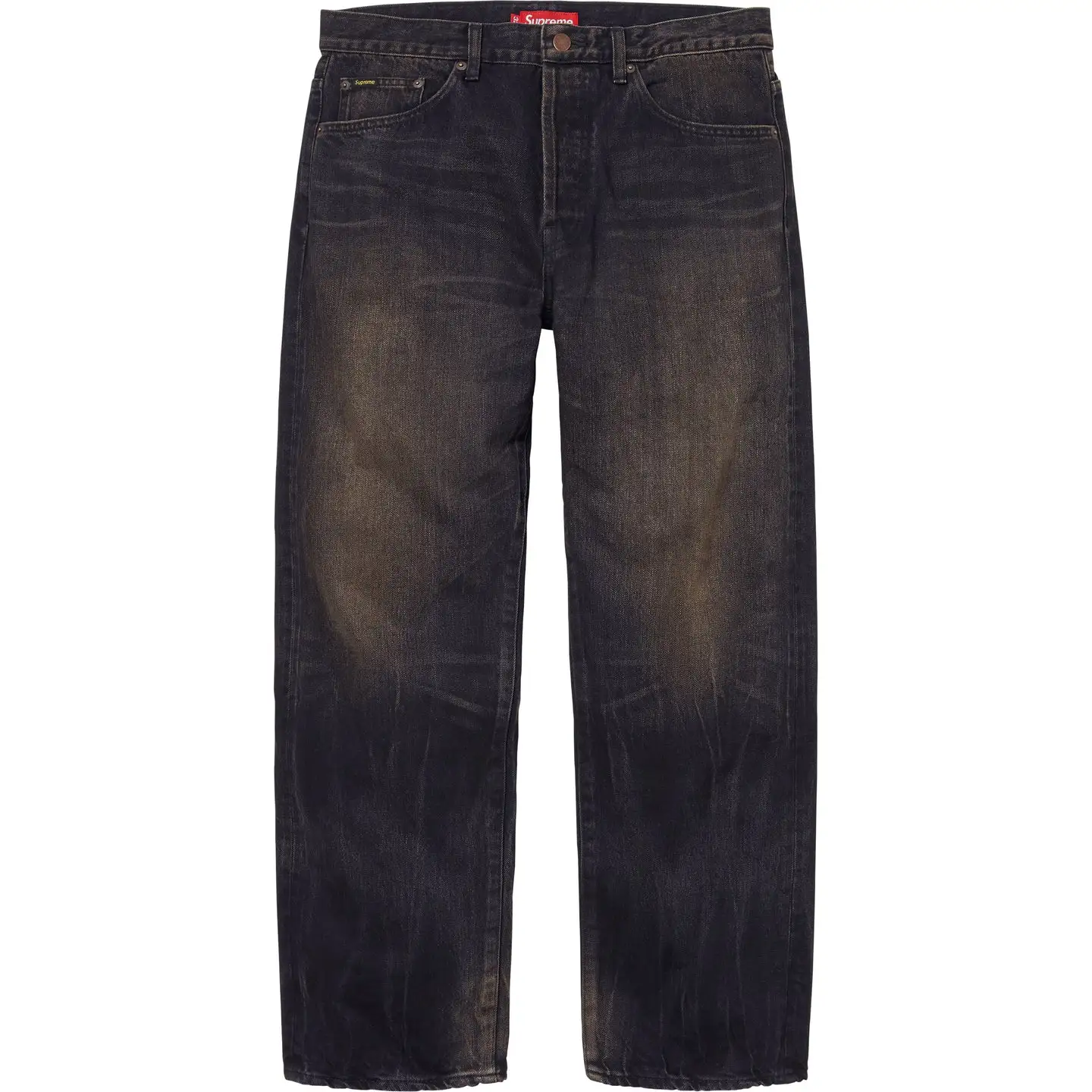 Supreme Distressed Loose Fit Selvedge Jean - POIZON