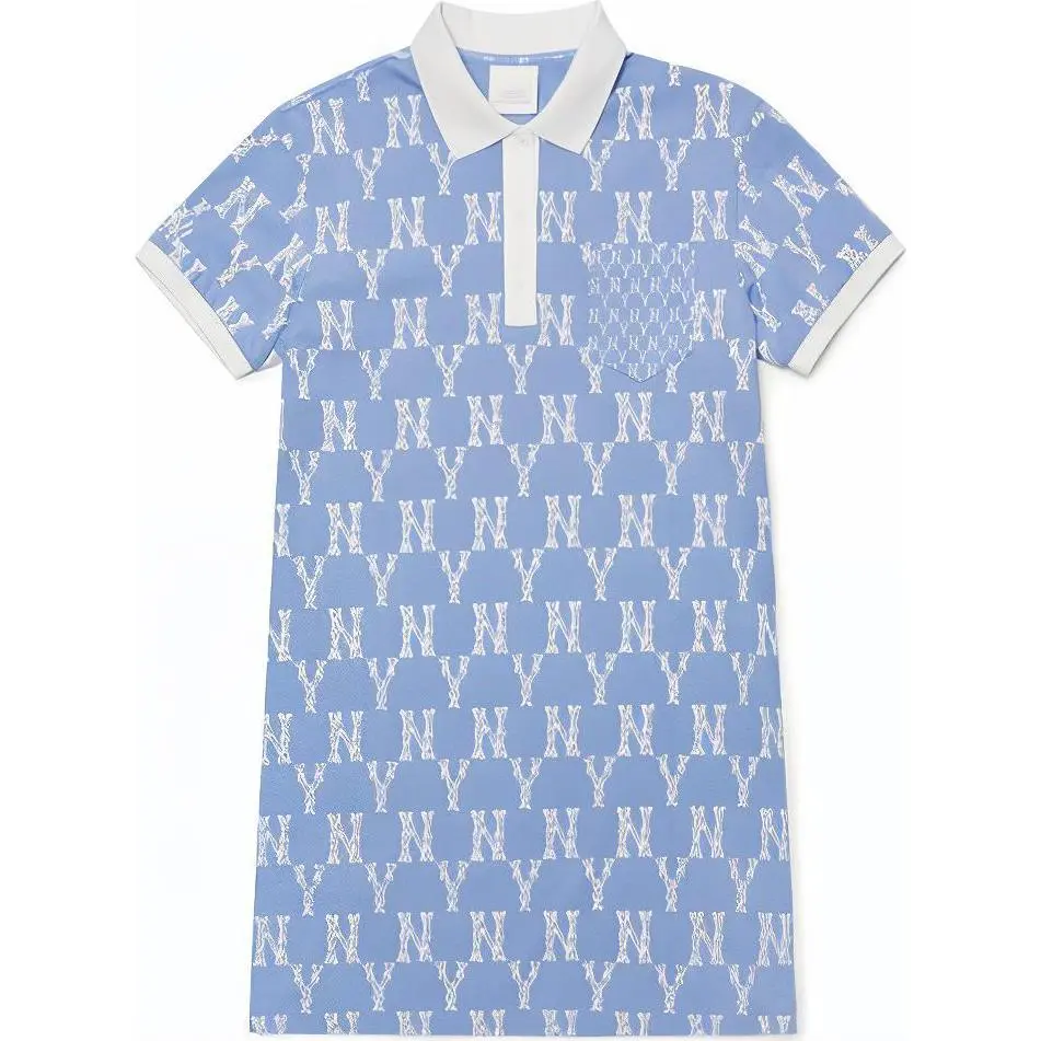 MLB Short-Sleeved Dresses Women's Blue - POIZON