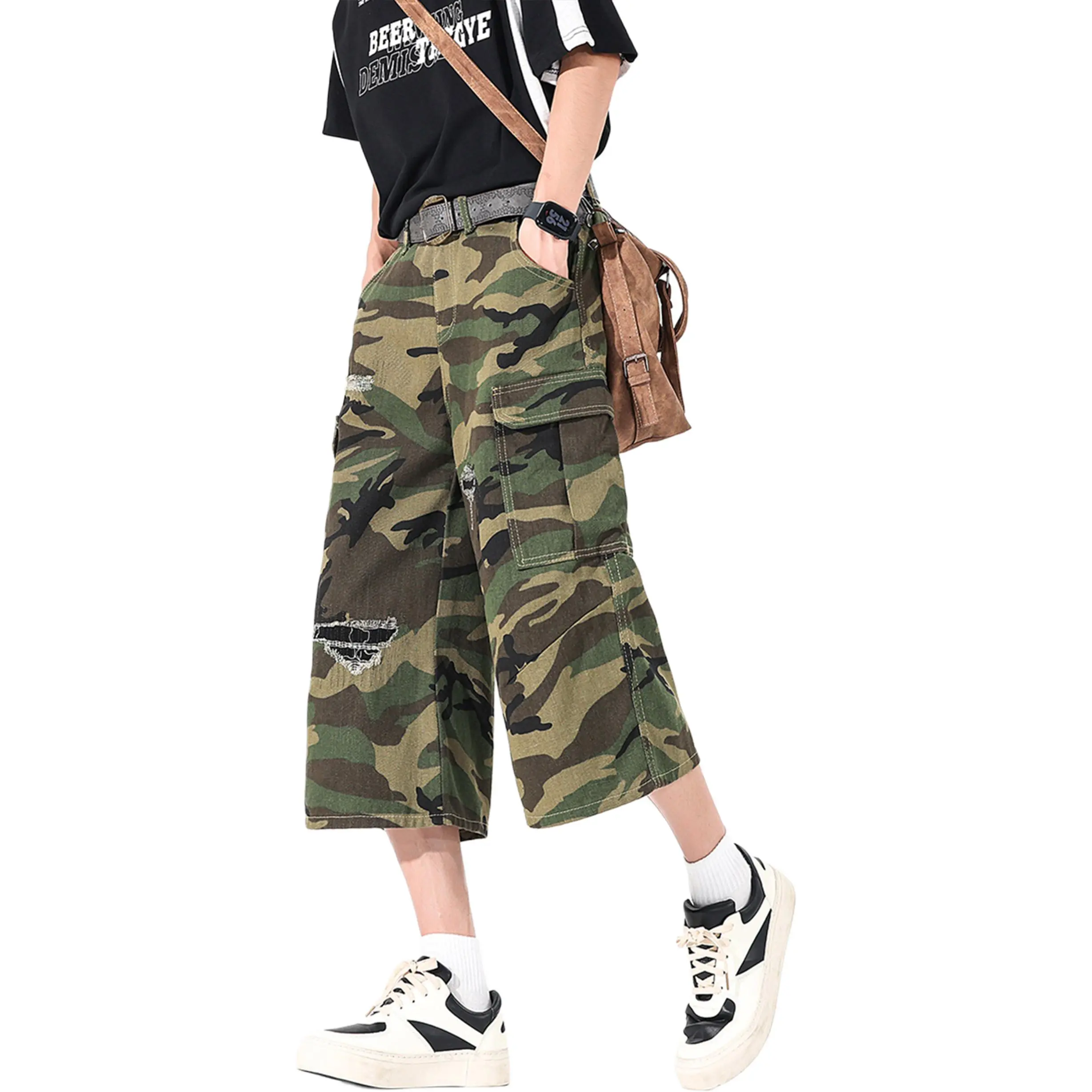 CAN·TORP Cargo Shorts Unisex Camouflage - POIZON