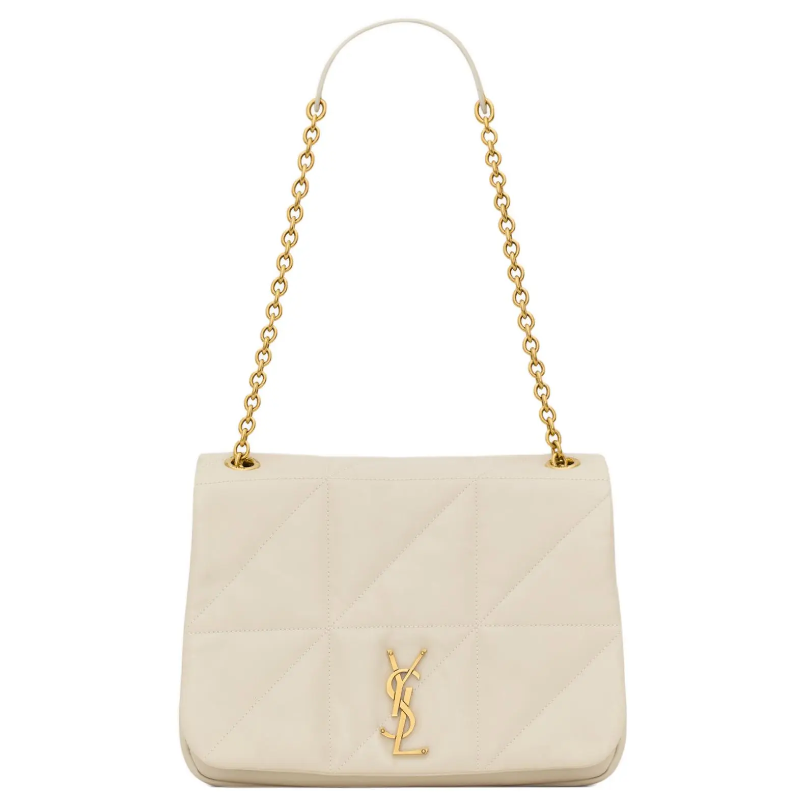 SAINT LAURENT Jamie Sheepskin Shoulder Bag Medium Size Women's Vintage White - POIZON