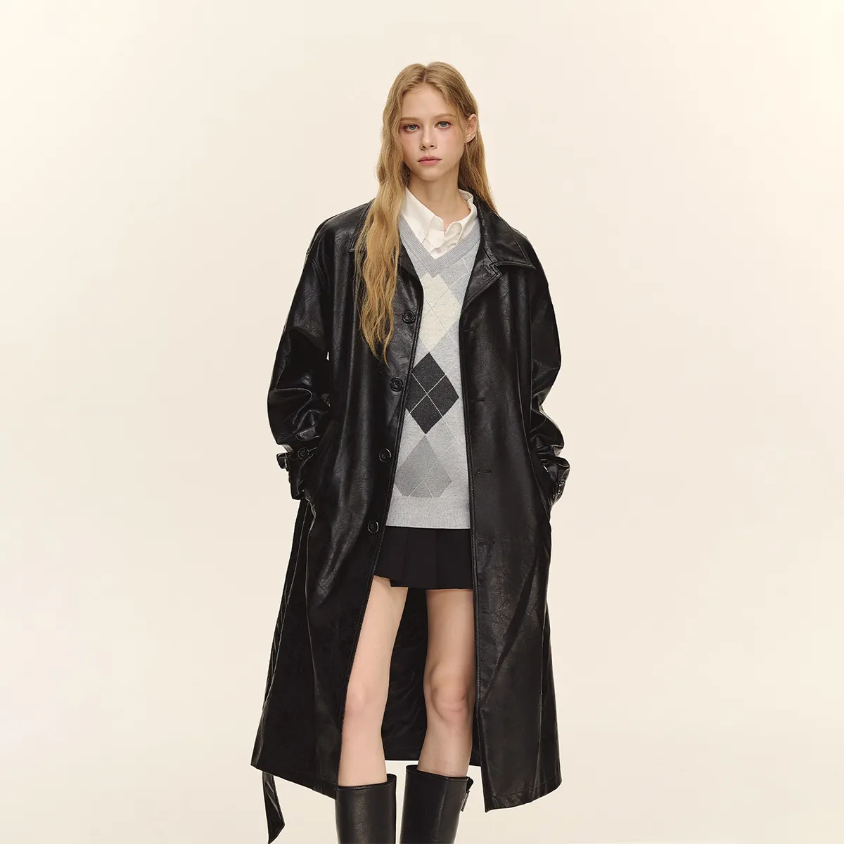 CLIMAX VISION Trench Coats Unisex Black - POIZON