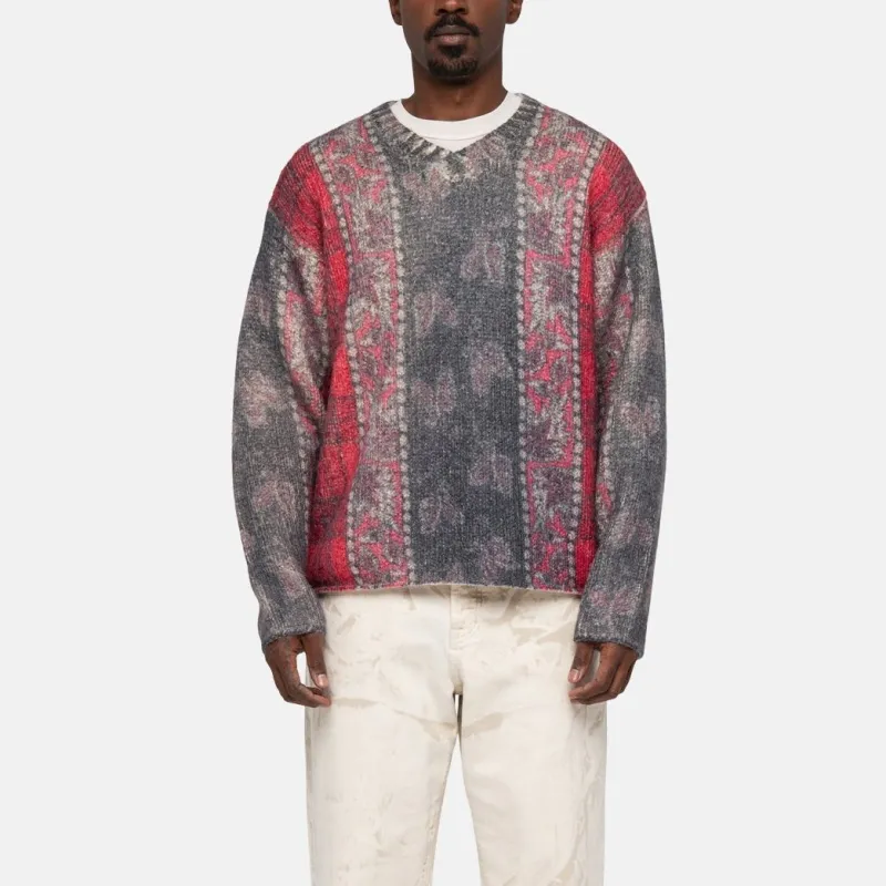 Stussy Mixed Print Alpaca Sweater - POIZON Stussy Mixed Print Alpaca Sweater - POIZON