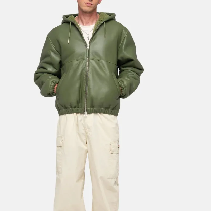 Stussy Shearling Hooded Work Jacket L - POIZON Stussy Shearling Hooded Work Jacket L - POIZON