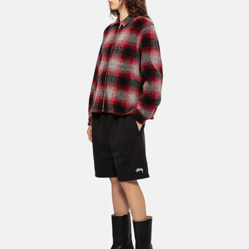 Stussy Brushed Wool Plaid Zip Shirt - POIZON Stussy Brushed Wool Plaid Zip Shirt - POIZON