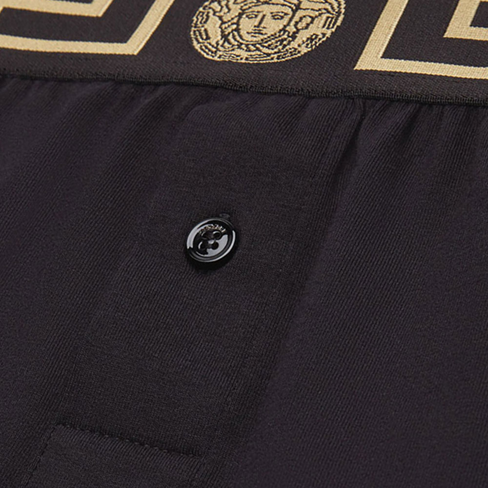 VERSACE SS21 Printing Boxer Leisure Wear Pant Male Black VERSACE SS21 Printing Boxer Leisure Wear Pant Male Black
